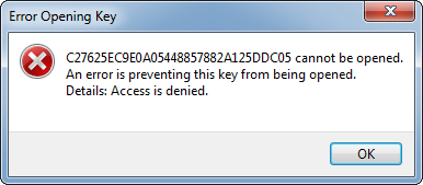 Unable to open registry key, access is denied. - Techyv.com